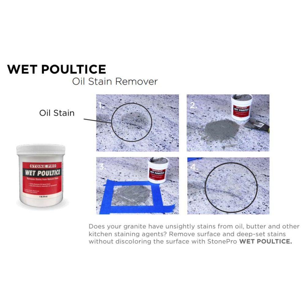 StonePro Wet Poultice | Oil & Water Stain Remover for Natural Stone ...