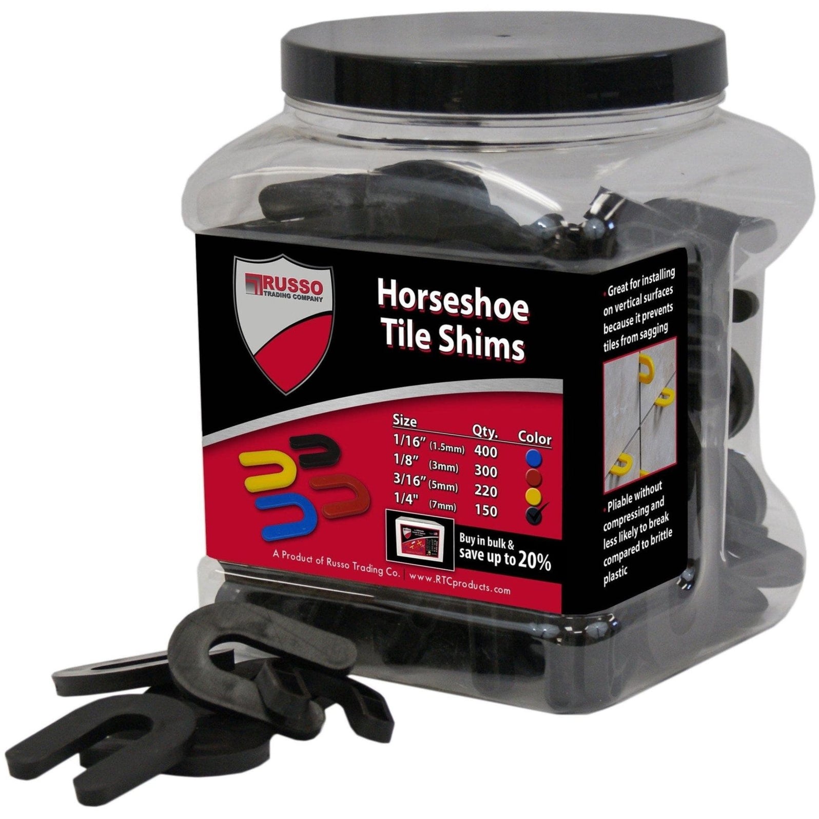 RTC Horseshoe Tile Shims: Precision Spacing for Tile Installation ...